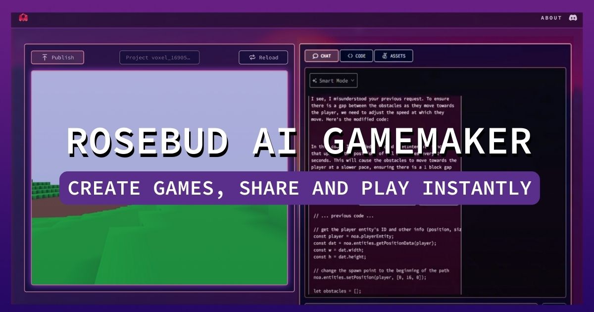 Rosebud AI: Build Games at the Speed of Thought. AI Powered Game Development.